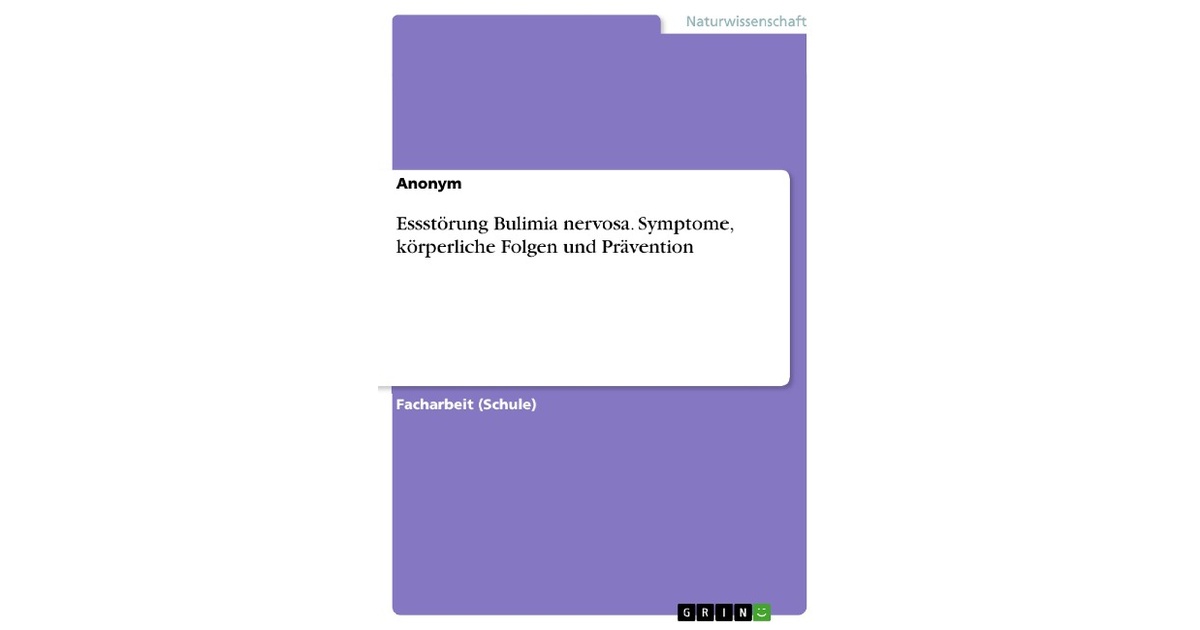 Essstörung Bulimia nervosa. Symptome, k…