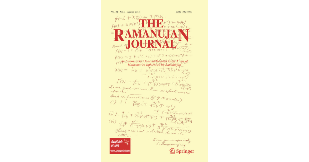 ramanujan journal